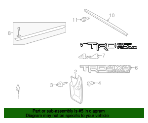 2014-2016 Toyota Decal 75996-0C070-A0 | Toyota Parts Center