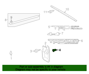 1991-2020 Toyota Fender Liner Grommet 9018906013 | Toyota Parts Center