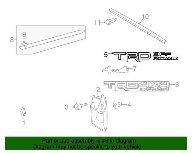 2016-2023 Toyota Decal 75996-0C070-A2 | Toyota Parts