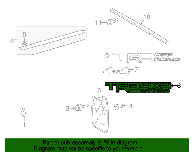 75996-0C080-A2 - Truck Bed Decal (Left, Right, Rear) 2016-2023 Toyota ...