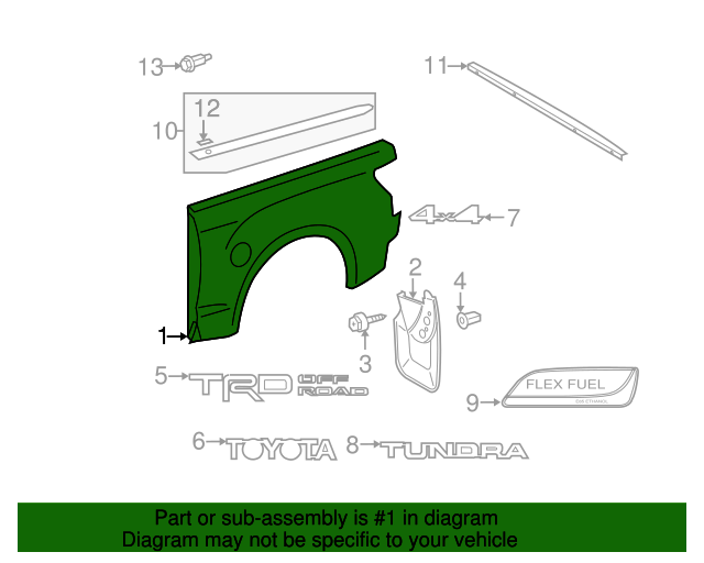 2007-2013 Toyota Tundra Gravel Deflector 75631-0C040 | OEM Parts Online