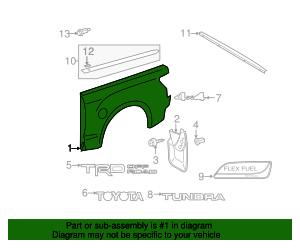2007-2013 Toyota Tundra Gravel Deflector 75631-0C040 | Toyota Parts Center