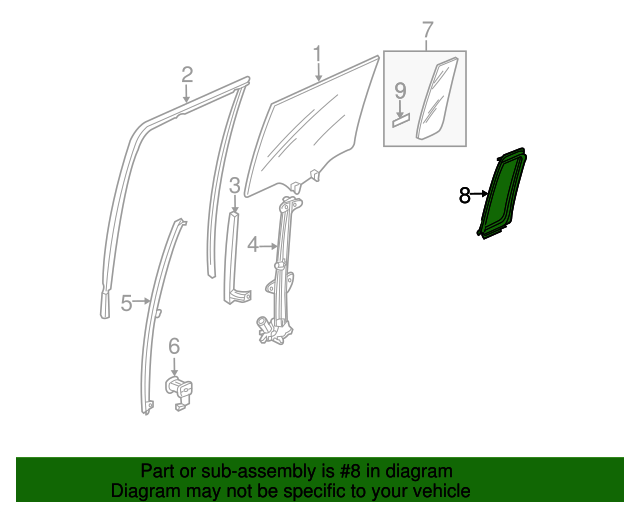2010-2015 Honda Pilot Glass Weather-Strip 73491-SZA-A01ZA | Honda ...