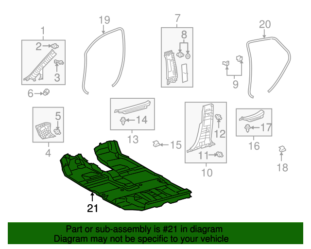58510-48292-A0 - Carpet For 2010-2015 Lexus RX450h | Lexus OE Parts