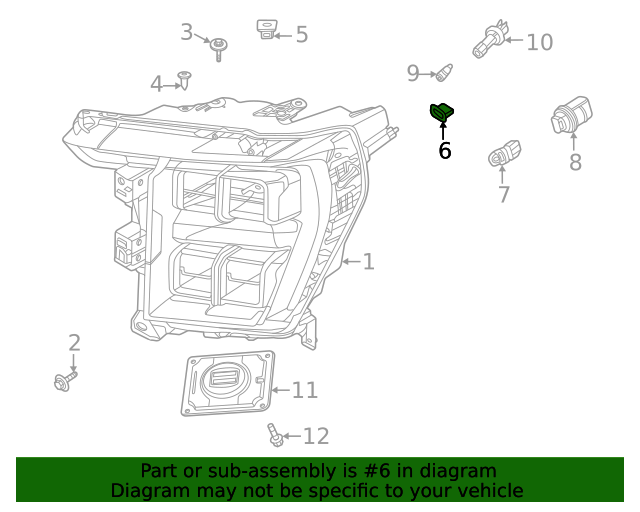2021 Ford F-150 Headlamp Assembly Fastener -W720745-S300 | TascaParts.com