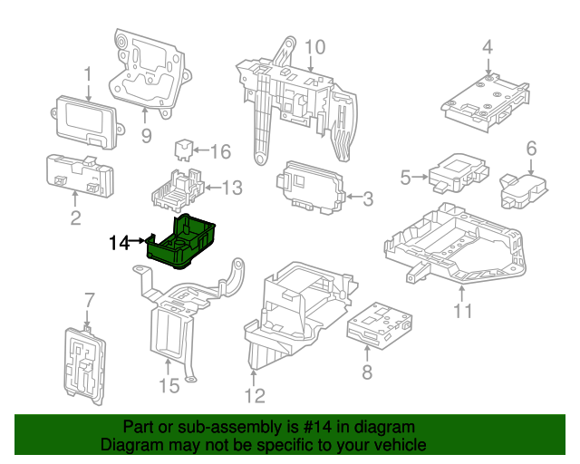 205-540-08-40 - Fuse & Relay Box Bracket 2015-2019 Mercedes-Benz ...