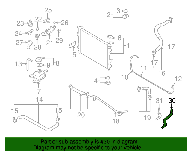 2006-2011 Hyundai HVAC Heater Hose 97312-3K100 | OEM Parts Online