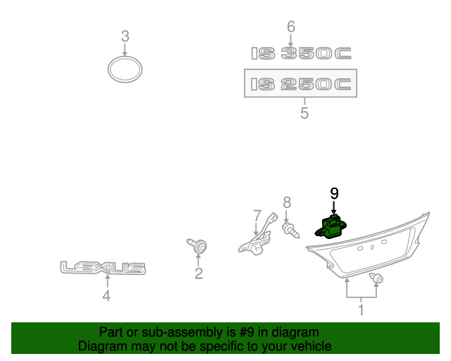 84945-53010 - Trunk Lid Release Switch - 2010-2015 Lexus | MyLexusParts