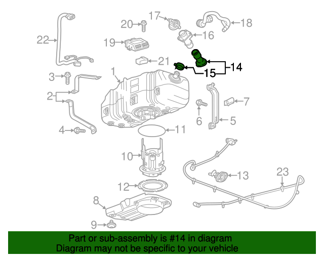 2010-2022 GM Diesel Emissions Fluid (DEF) Tank Filler Hose 20945532 ...