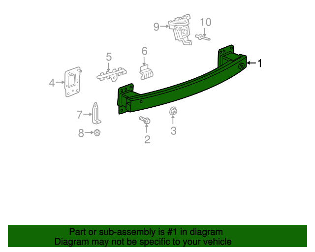 2018-2024 GM Rear Bumper Impact Bar 23462897 | Auto Parts Express