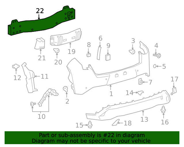 52023-76050 - Impact Bar - 2019-2023 Lexus | MyLexusParts