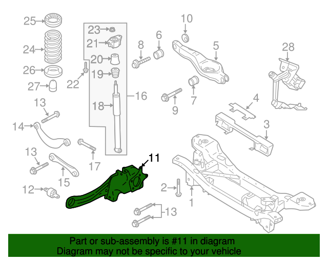 2008-2013 Volvo C30 Trailing Arm - Passenger Side (RH) 31290296 ...