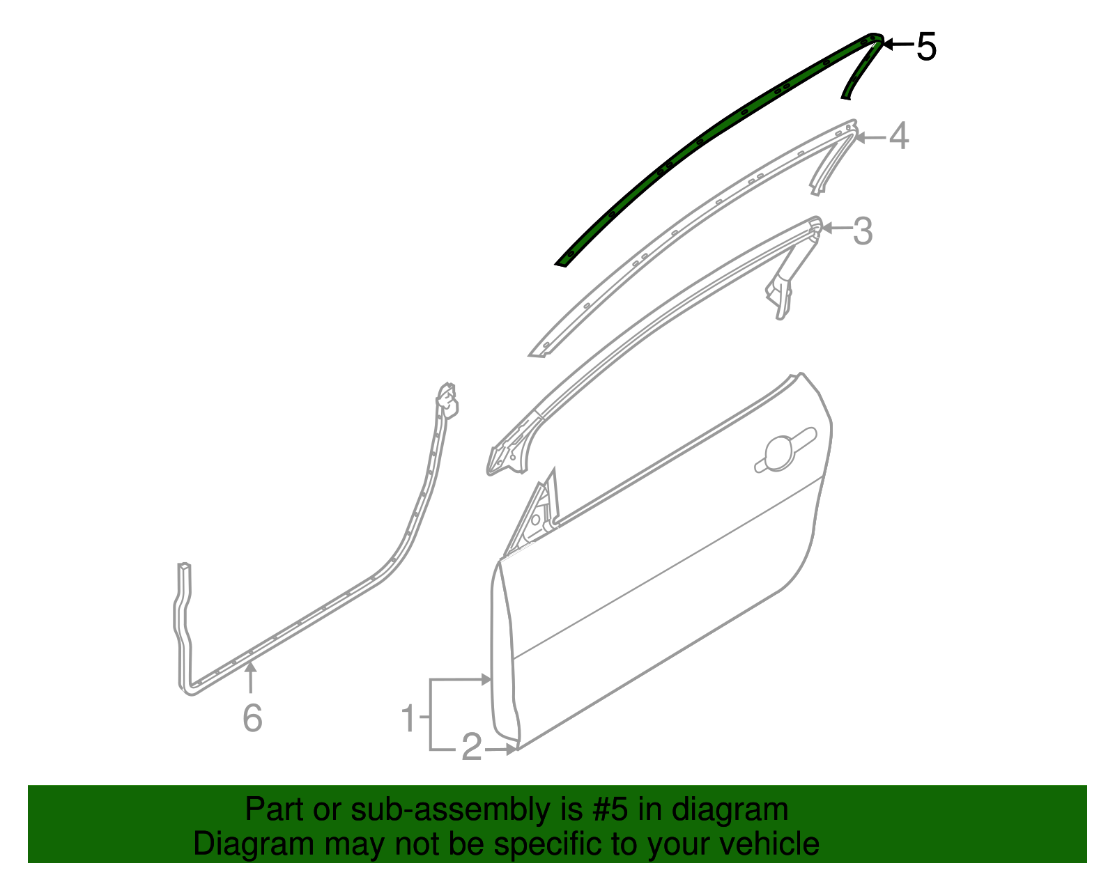 2010-2014 Ford Mustang | Upper Seal | 7R3Z-63025A70-A | Walls' Ford Parts