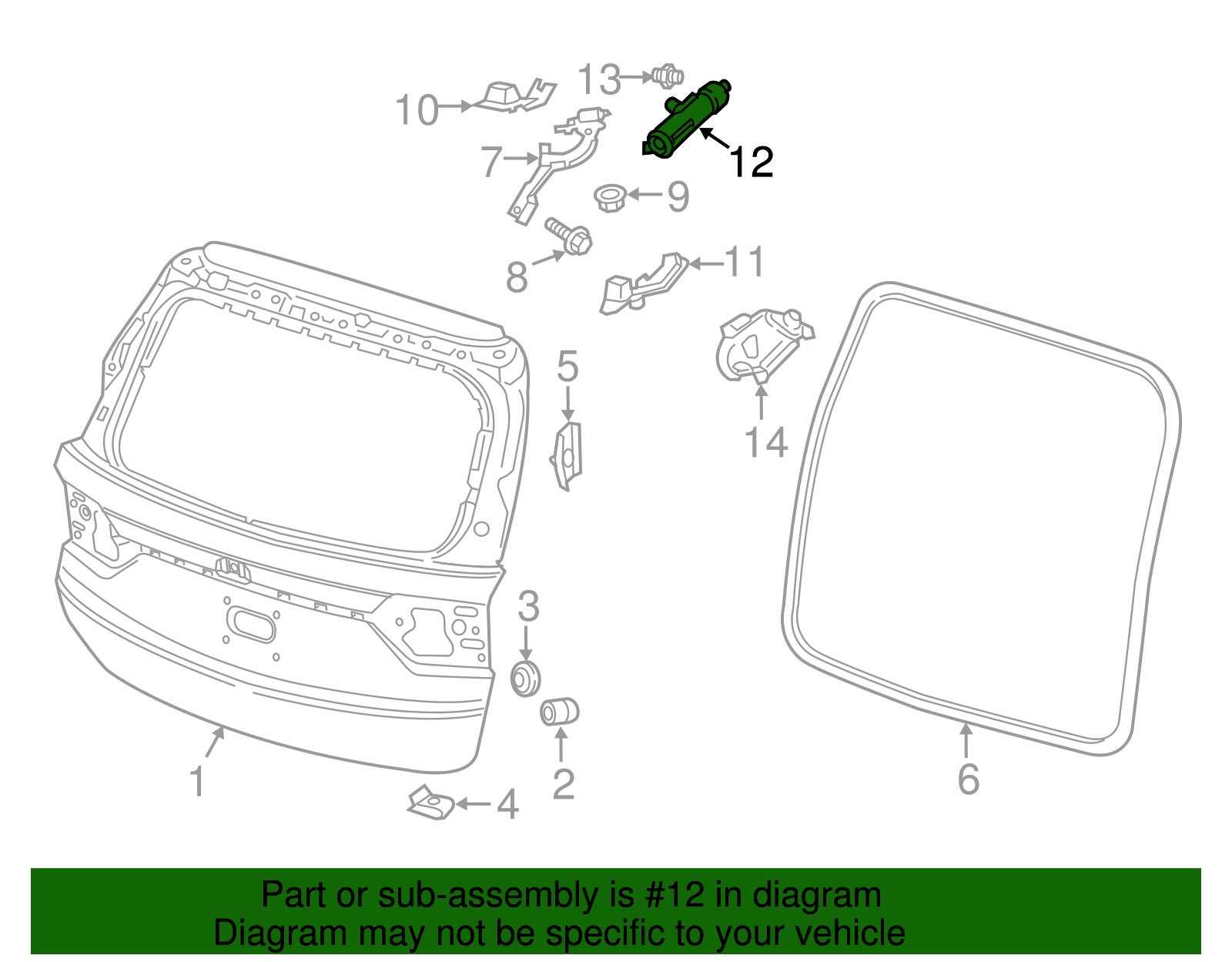 74820-THR-A01 - 2018-2024 Honda Odyssey - Stay Assembly Tailgate Open ...