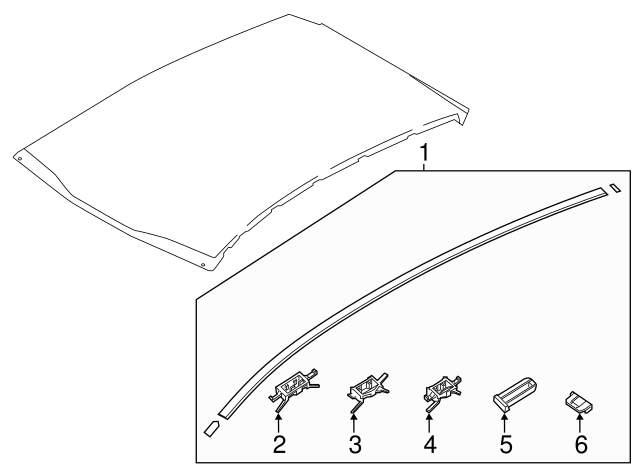 87230-J5000 - Roof Molding 2018-2023 Kia Stinger | Kia.Parts Store