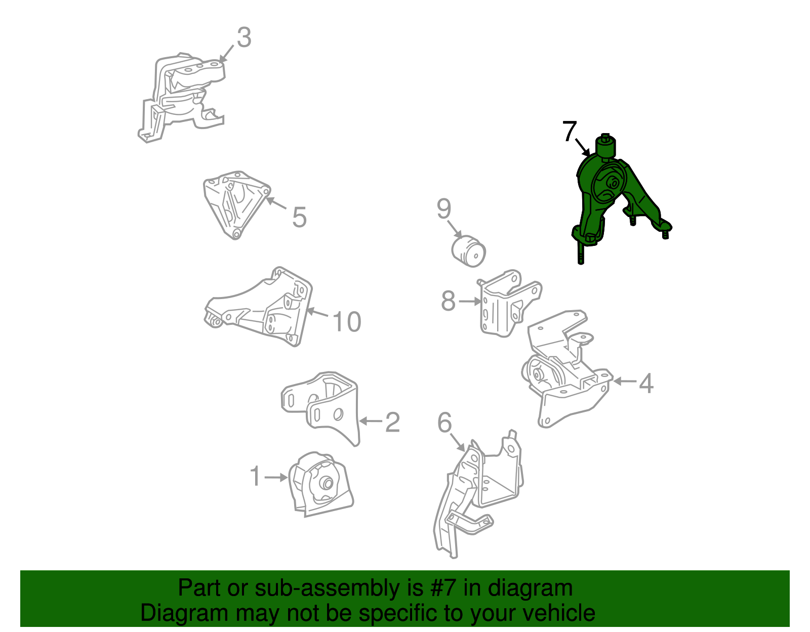 12371-0T030 - Engine Mount 2009-2013 Toyota | AutoNation Parts