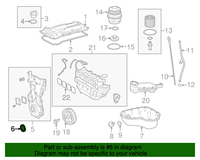 2009-2018 Toyota Engine Crankshaft Seal 90311-89015 | Toyota Parts