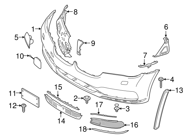 51-11-7-486-842 - Grill, air intake, open, right 2016-2019 BMW ...