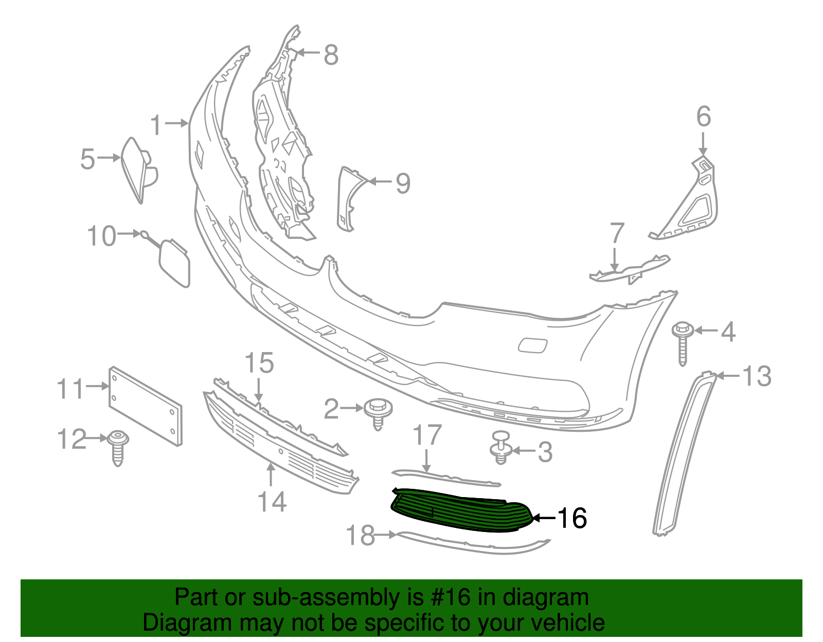 Genuine BMW 51-11-7-486-845 | Outer Grille | FREE Shipping on Most ...