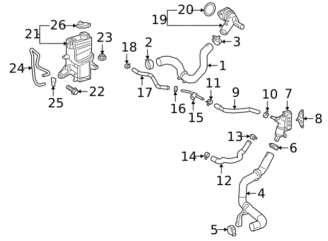 2019-2021 Toyota Upper Hose 16572-F0100 | OEM Parts Online