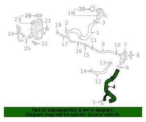 Genuine Toyota Lower Hose part# 16571-25080 for 2019-2021 Toyota RAV4 ...