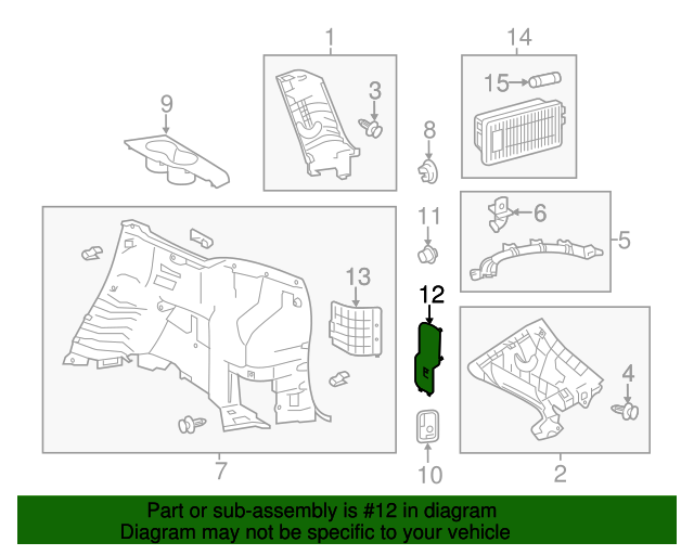2014-2019 Toyota Highlander Hole Cover 73297-0E010-A0 | Toyota Parts Center