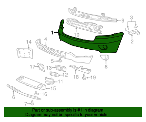 68078268AB - Bumper Cover - 2011-2013 Jeep Grand Cherokee | Mopar Parts ...
