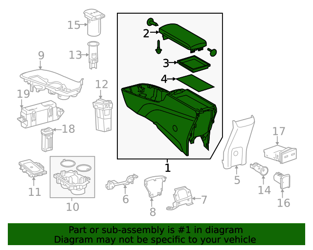 2016-2020 Toyota Console Base 58910-47020-C3 | OEM Parts Online