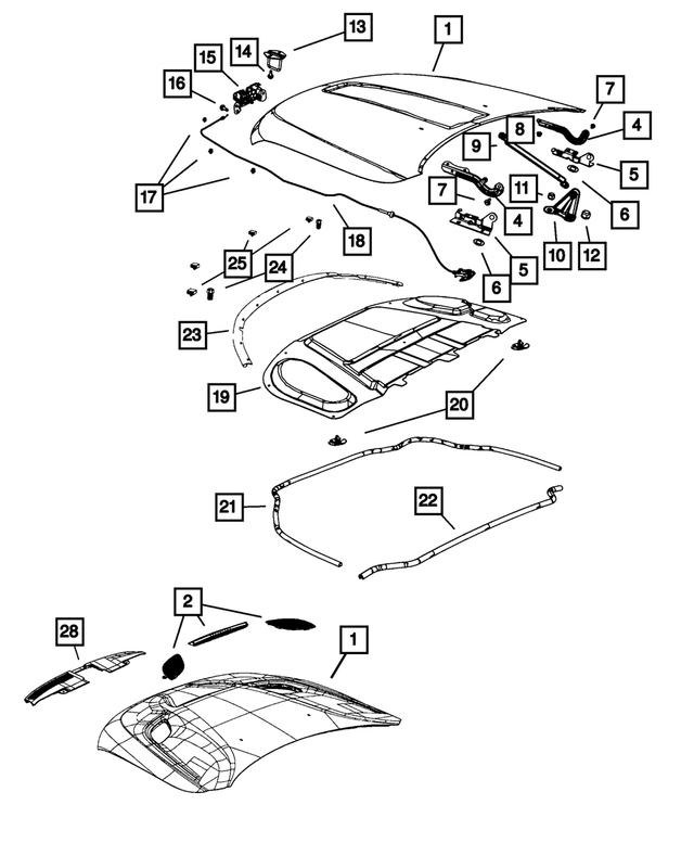 2011-2023 Mopar Hood Prop Rod Bracket 55113747AA | Mopar Factory Parts