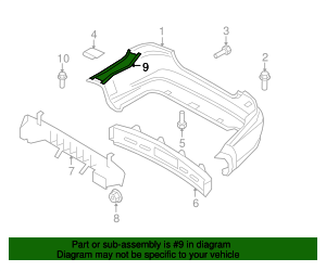 2007-2011 Chevrolet Aveo Rear Driver Side Bumper Fascia Reinforcement ...