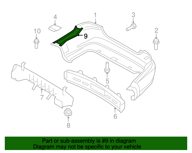 2007-2011 Chevrolet Aveo Rear Driver Side Bumper Fascia Reinforcement ...