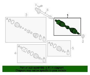 2013-2016 Hyundai Santa Fe Sport Axle Assembly 49500-2W600 | OEM Parts ...