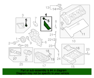 Genuine OEM Upper Timing Cover Part# 21360-3F300 Fits 2009-2012 Hyundai ...