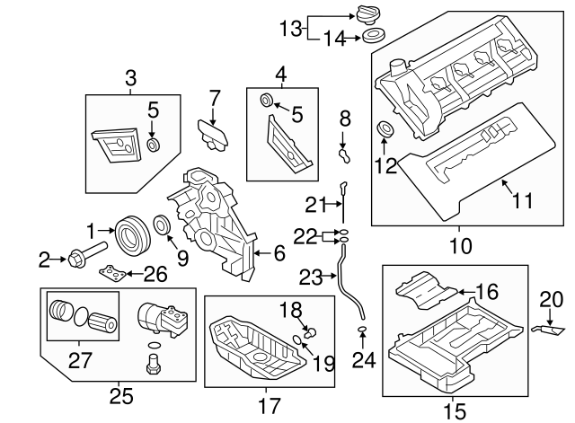 2009-2012 Hyundai Upper Timing Cover 21360-3F300 | HyundaiParts.Online