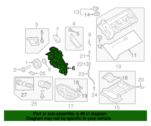 2009-2012 Hyundai Lower Timing Cover 21351-3F300 | QuirkParts