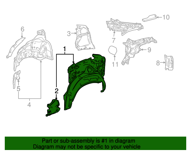 2015-2023 Lexus Outer Wheelhouse 61606-24020 | OEM Parts Online
