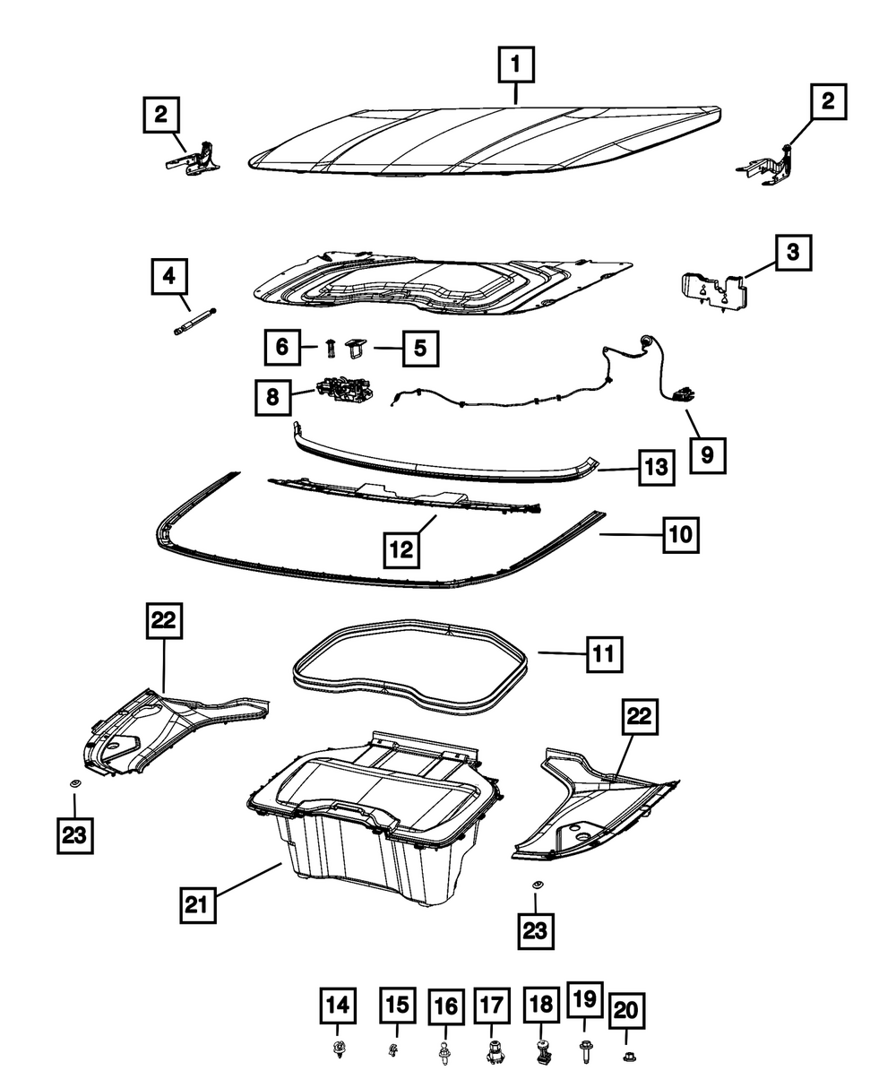2025 Jeep Wagoneer S Hood Hinge, Left 68574235AB | My Mopar Parts