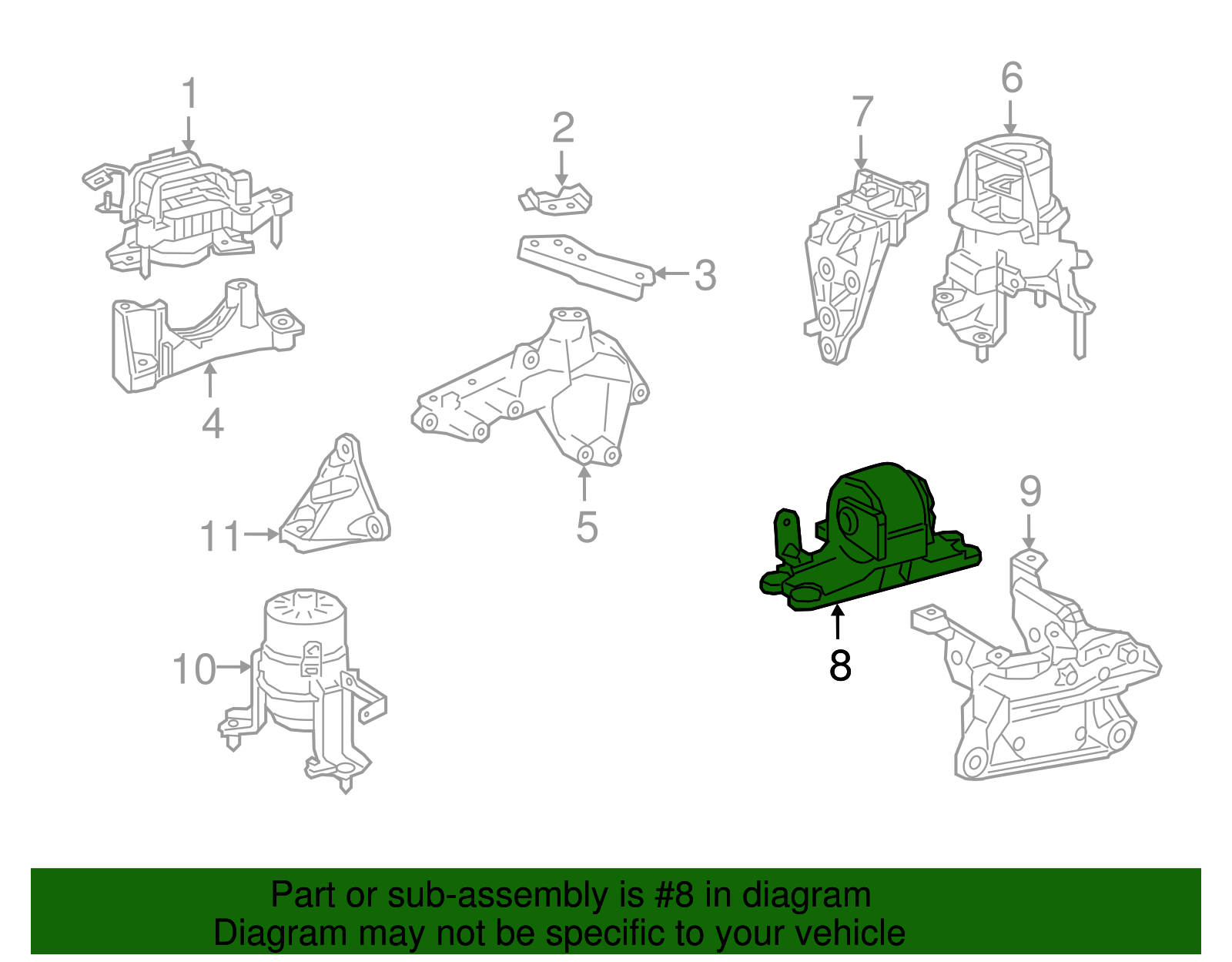 2018-2024 Toyota Side Mount 12372-0P080 | Toyota Parts Center
