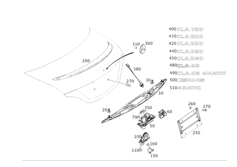 Rear Lid Latch-Type Lock, Rear Lid Attachment Parts for 2019 Mercedes ...