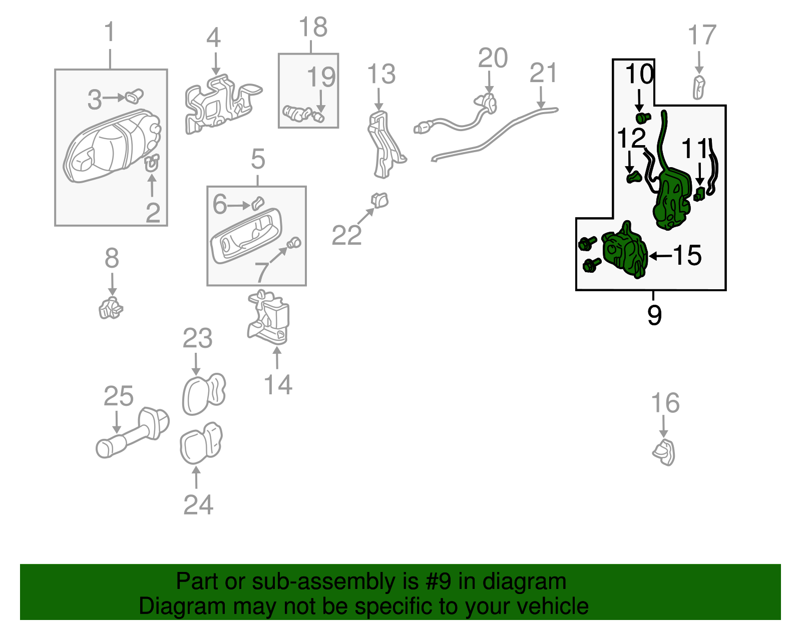 72152-S0X-A01 - Lock Assembly 1999-2004 Honda Odyssey | Honda Parts Online