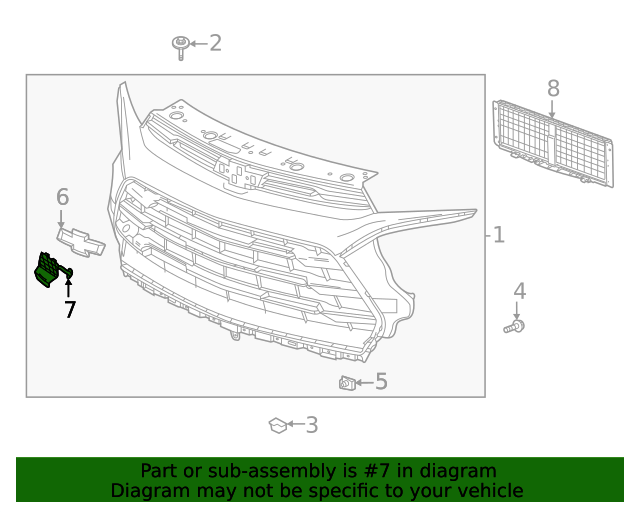 2021-2023 Chevrolet Trailblazer Front Grille Opening Cover 42752112 GM ...