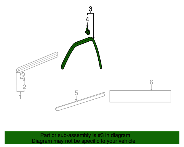 2000-2006 Toyota Tundra Door Window Molding (Right, Front, Upper) 75071 ...
