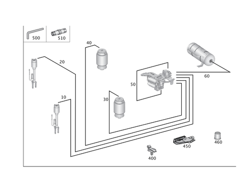 Line Routing with Air Suspension for 2017 Mercedes-Benz GLS350d ...