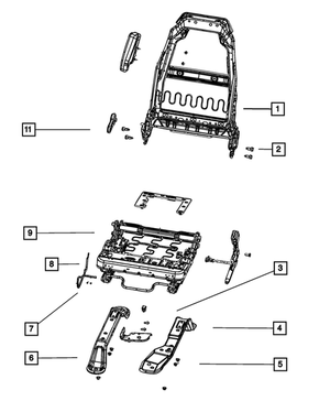 2007-2018 Jeep Front Seat Back Frame 68003050AB | Mopar Online Parts
