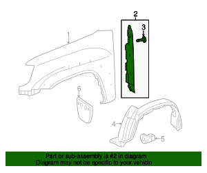 53827-04010-C0 - Protector - 2005-2015 Toyota Tacoma | OEM Genuine ...