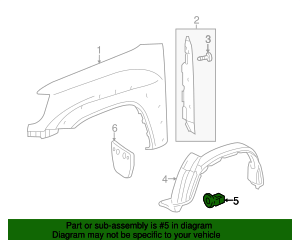 2005-2019 Toyota Fender Liner Grommet 90189-06236 | Longo Toyota Parts