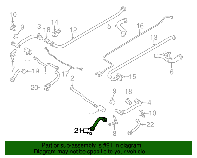 2005-2013 Porsche Outlet Hose 997-106-624-03 | European OEM Parts Direct
