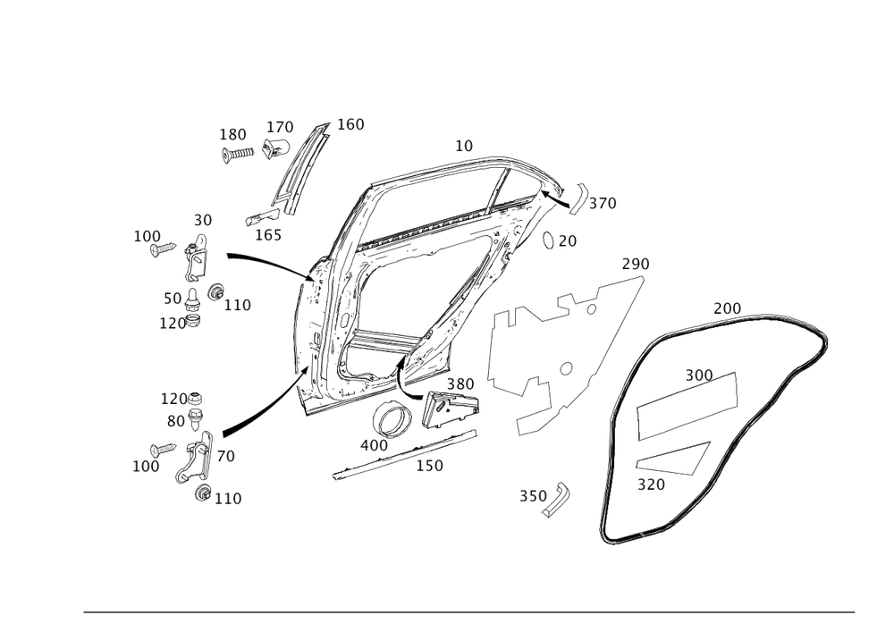 212-730-34-05 - Rear Door 2007-2016 Mercedes-Benz | Mercedes-Benz USA Parts