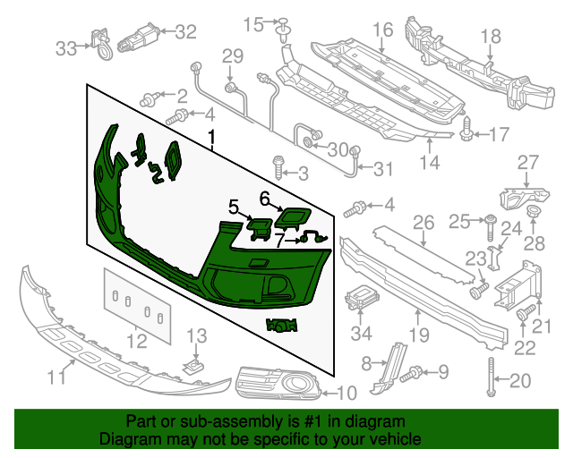 2013-2017 Audi Q5 Bumper Cover 8R0-807-065-C-GRU | Flow Audi Parts Direct