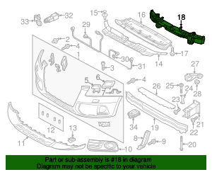 2013-2017 Audi Bumper Impact Absorber 8R0-807-550-E | Audi Parts